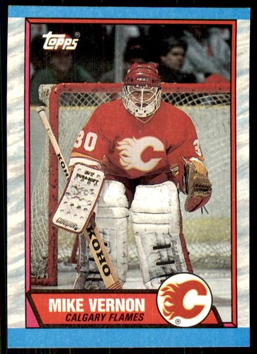 1989-90 TOPPS MIKE VERNON CALGARY FLAMES #163 | eBay