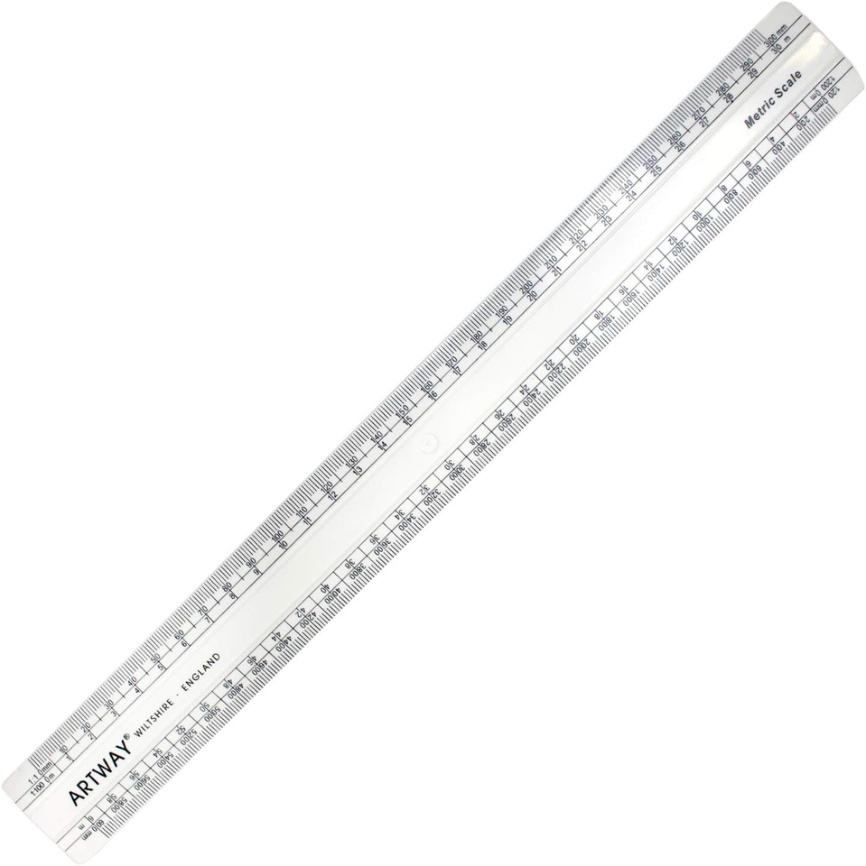 Scale Ruler - Metric - 300Mm with 8 Different Scales from 1:1 to 1:2500 ...