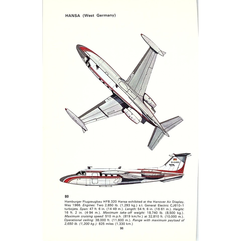 Dassault Fan Jet Falcon Hansa HFB.320 France 1969 Private Aircraft ...