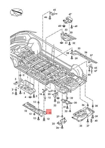 VW TRANSPORTER 7EA 7EB 7EF 7EG 7EH 7EJ 7EM UNDERBODY TRIM 7E3825312 NO ...