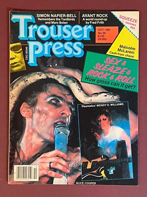 Trouser Press Magazine October 1981 Alice Cooper cover, Sex Pistols ...