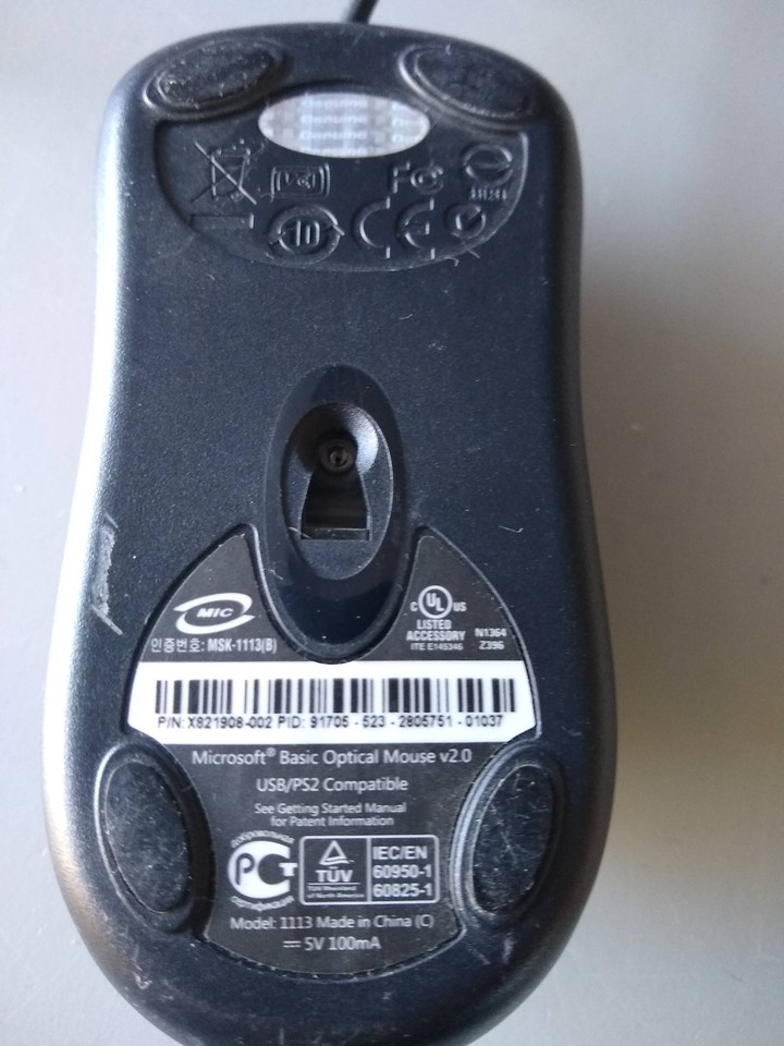 Microsoft X821908-002 Optical Mouse v2.0 USB/PS2 Compatible | eBay