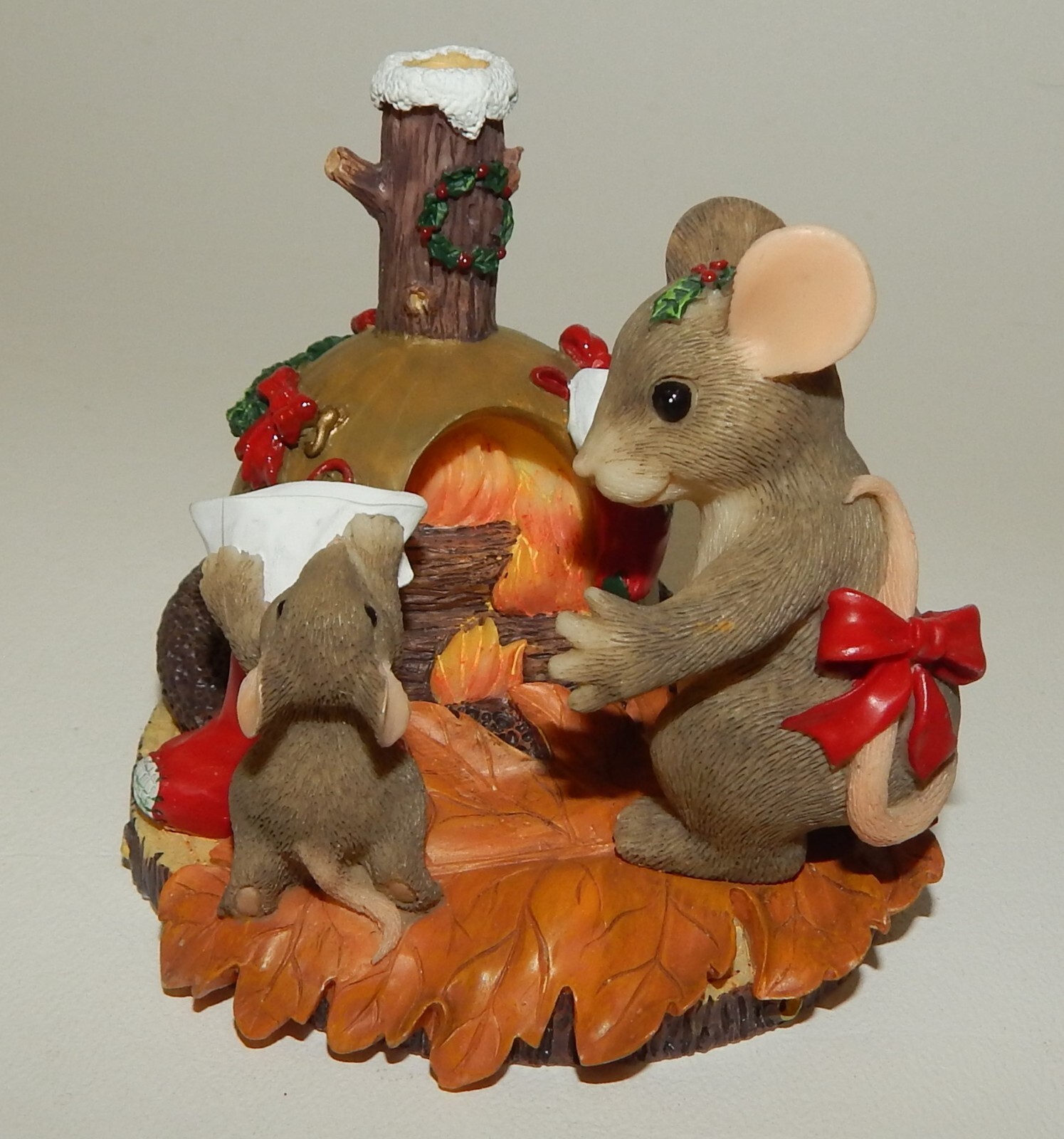Charming Tails Mouse Figurine Fitz Floyd Stockings Were Hung Christmas ...
