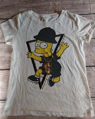 HIP HOP RAP Style Bart Simpson T-Shirt MEDIUM The Simpsons Gold Chain ...