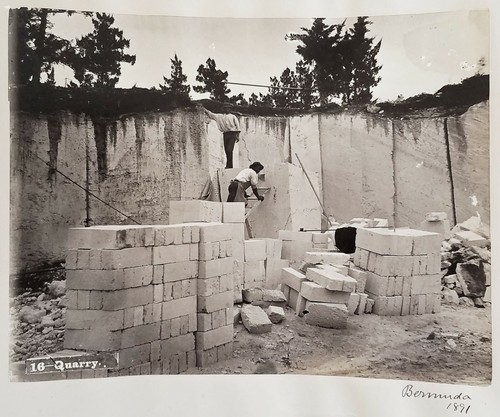 BLACK BERMUDIAN MEN QUARRY WORKERS STONE CUTTING BERMUDA 1891 ANTIQUE ...