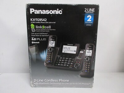 Panasonic 2-Line Cordless Phone System 2 Handsets - Answering Machine ...