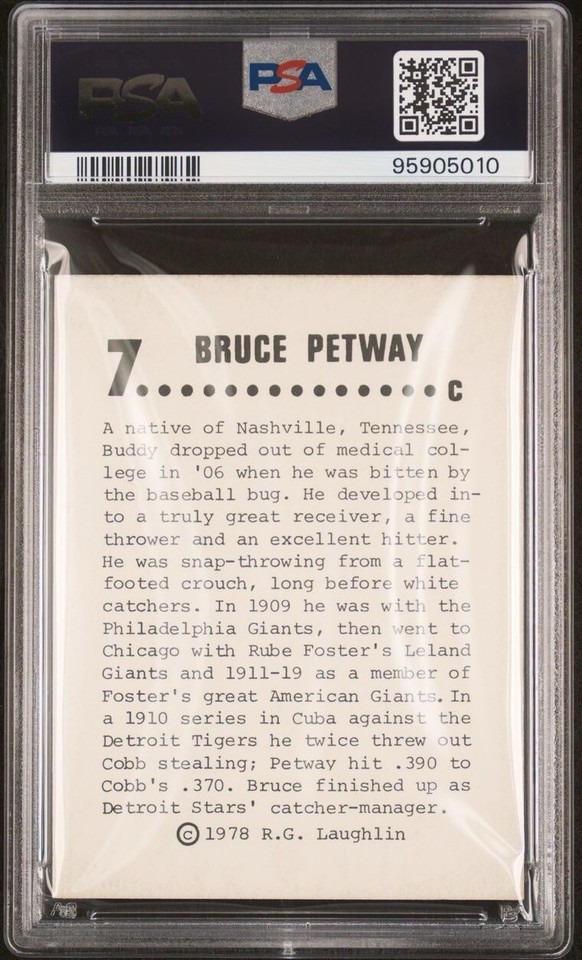 PSA 6 - 1978 Laughlin Long Ago Bruce Petway Black Stars #7 | eBay