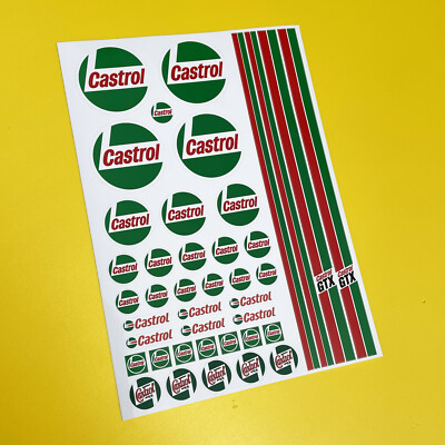 RC 10th Scale CASTROL Rally Stickers Decals ideal to fit Mardave Tamiya ...