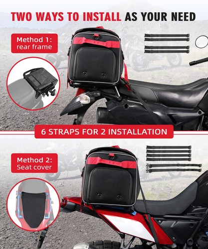 53L Motorcycle Top Bag Tail Bag Luggage Rack Scooter Trunk Storage Bag ...