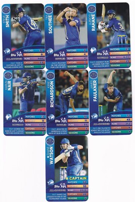 2015 RAJASTHAN ROYALS TOPPS IPL TRUMP CRICKET CARD TEAM SET STEVE SMITH ...
