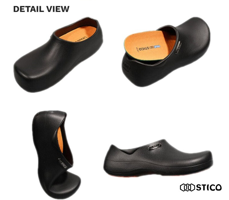 STICO Chef Kitchen Slip Resistant Safety Rubber Shoes Black brand new ...