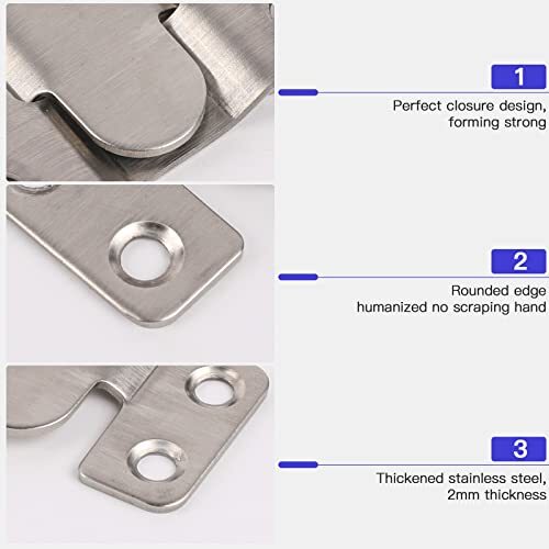 4 Pairs Interlocking Flush Mount Bracket Picture Hanging Hooks Silver ...