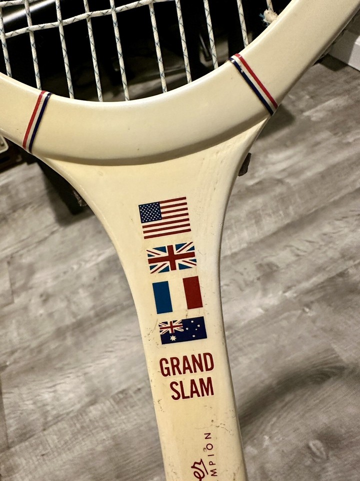 EXTREMELY RARE!! ROD LAVER GRAND SLAM CHAMPION Vintage Tennis Racket w ...