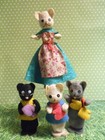 Baps Four Little Kittens and Mom, Made in Germany - Felt Cat, German ...