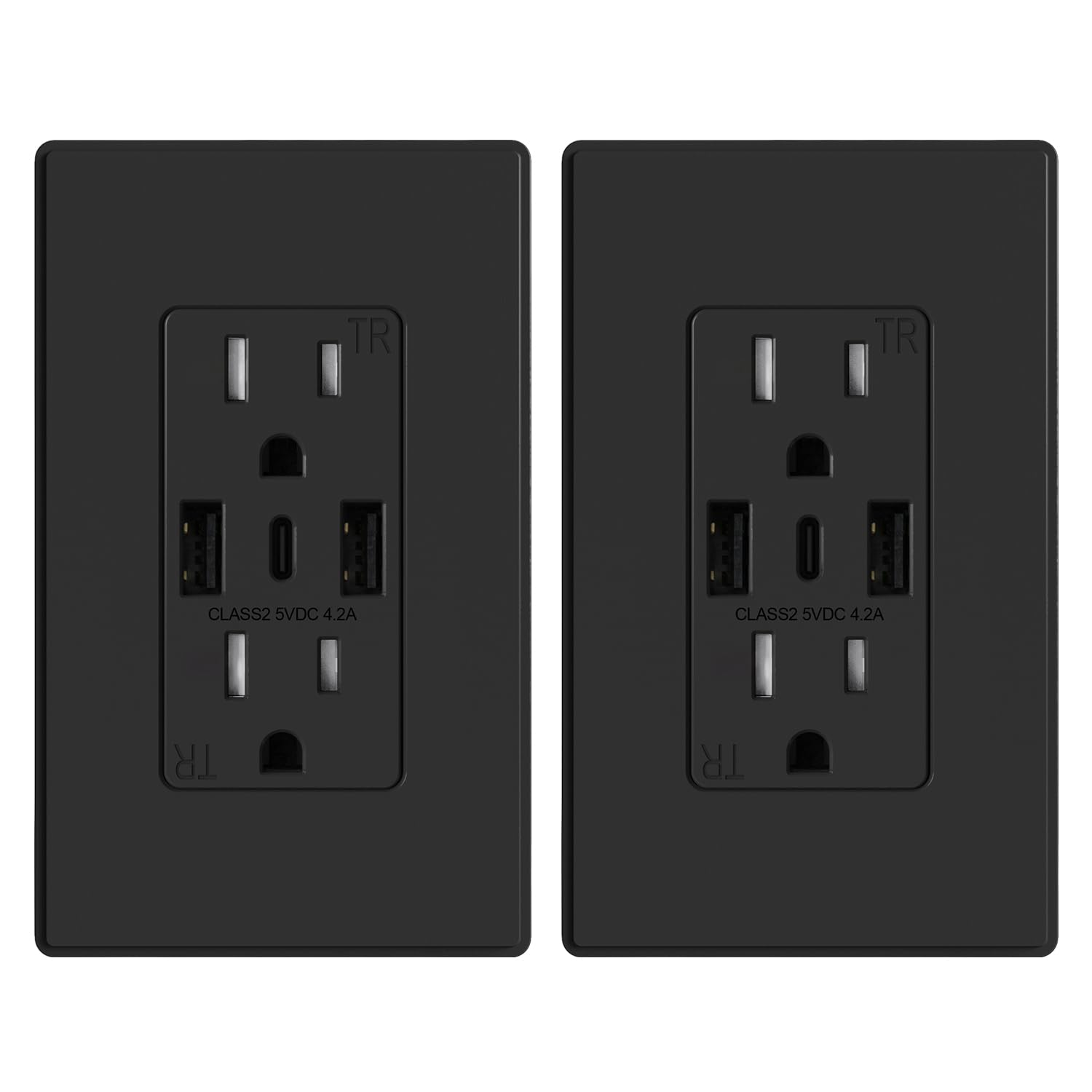 ELEGRP USB Wall Outlets 3-Ports Type C Wall Outlets Receptacles Matte ...
