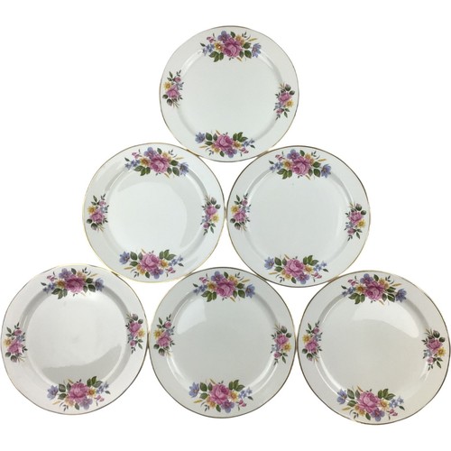 Royal Stuart Fine Bone China Floral Dinner Plates Set of 6 Made in ...