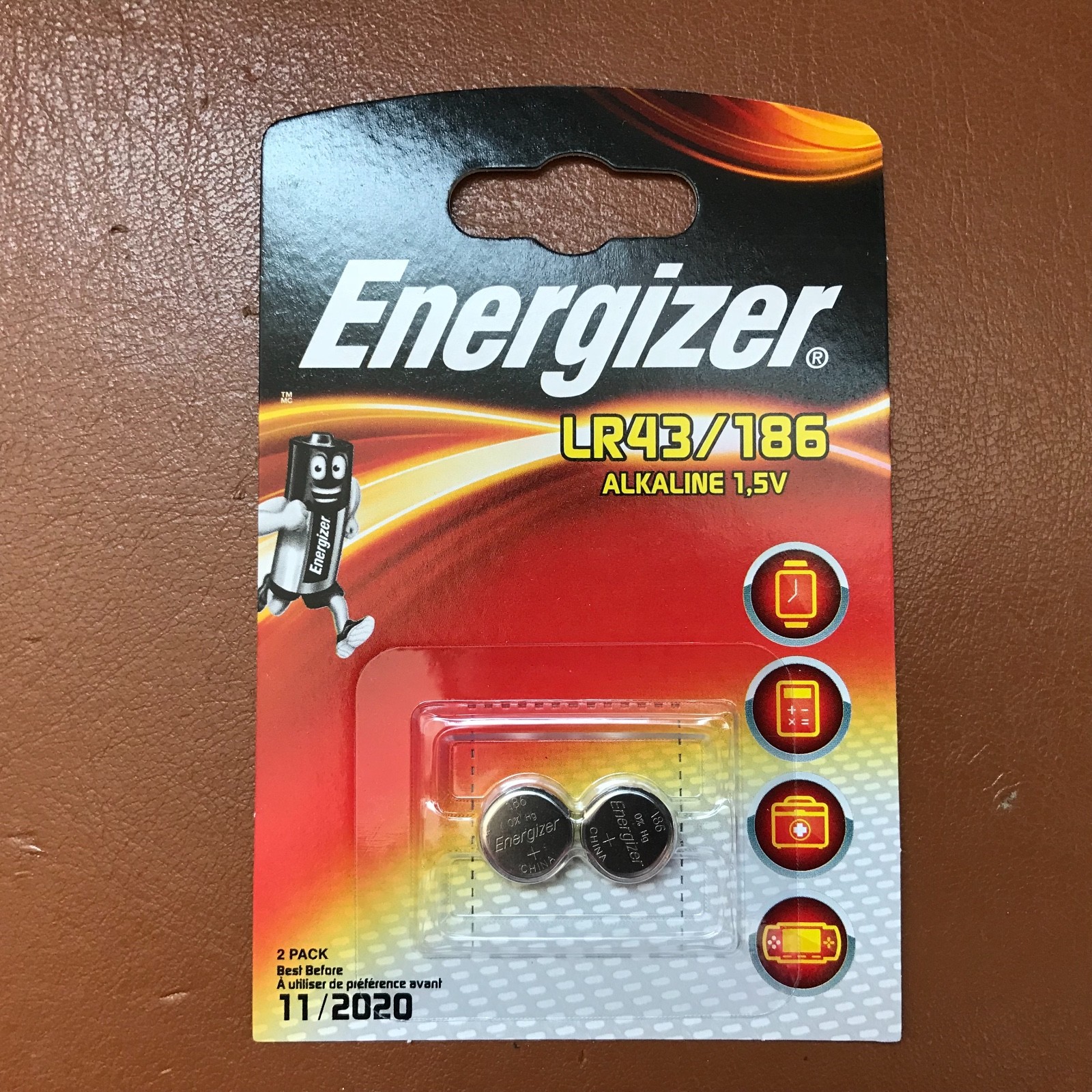 2 x Energizer LR43 1.5V Alkaline Batteries 186, AG12, V12GA, LR1142 ...