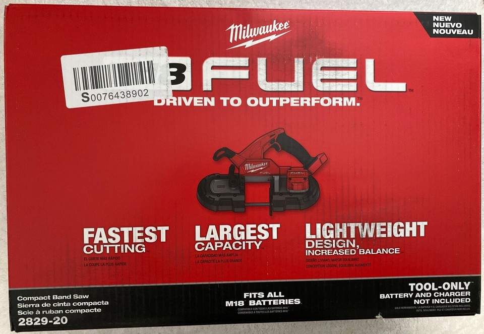 New Milwaukee Fuel 2829-20 18V M18 Compact Variable Speed Band Saw NIB ...