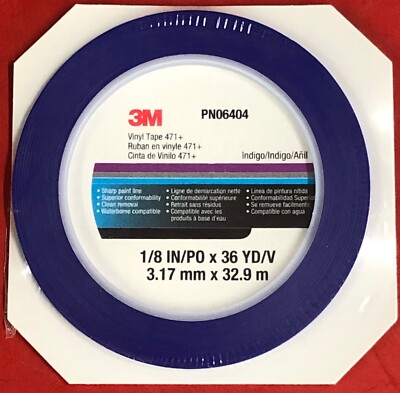 (1) ROLL 3M 06404 SCOTCH FINE LINE MASKING TAPE 471+ SERIES 1/8" x 36 ...