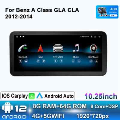 For Mercedes Benz A Class CLA GLA 2012-2018 Android CarPlay GPS Player ...