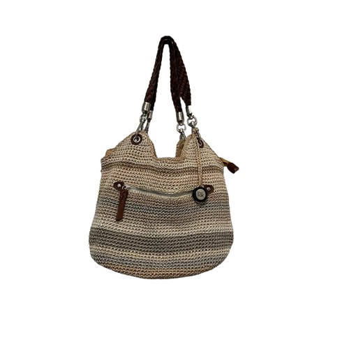 The SAK Indio Woven Crochet Shoulder Bag Purse Handbag Beige Sand Boho ...