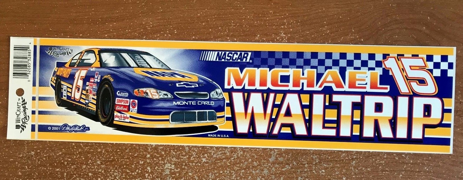 Michael Waltrip #15 NAPA 2002 Bumper Sticker 3" x 12" New Wincraft ...
