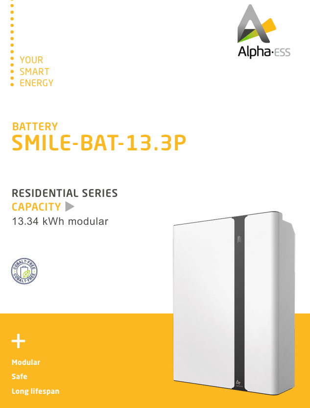 Alpha-Smile 5-13.3kWh-Secondary battery SMILE-BAT-13.3P for Smile 5 ...