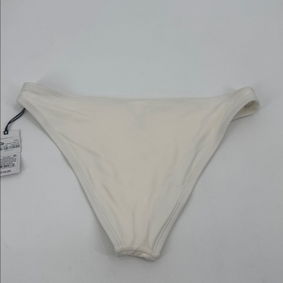 Shade & Shore Off-White Women's Medium Low-Rise High Leg Cheeky Bikini ...
