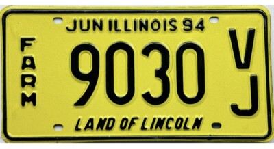 *BARGAIN BIN* 1994 Illinois FARM License Plate #9030 VJ | eBay