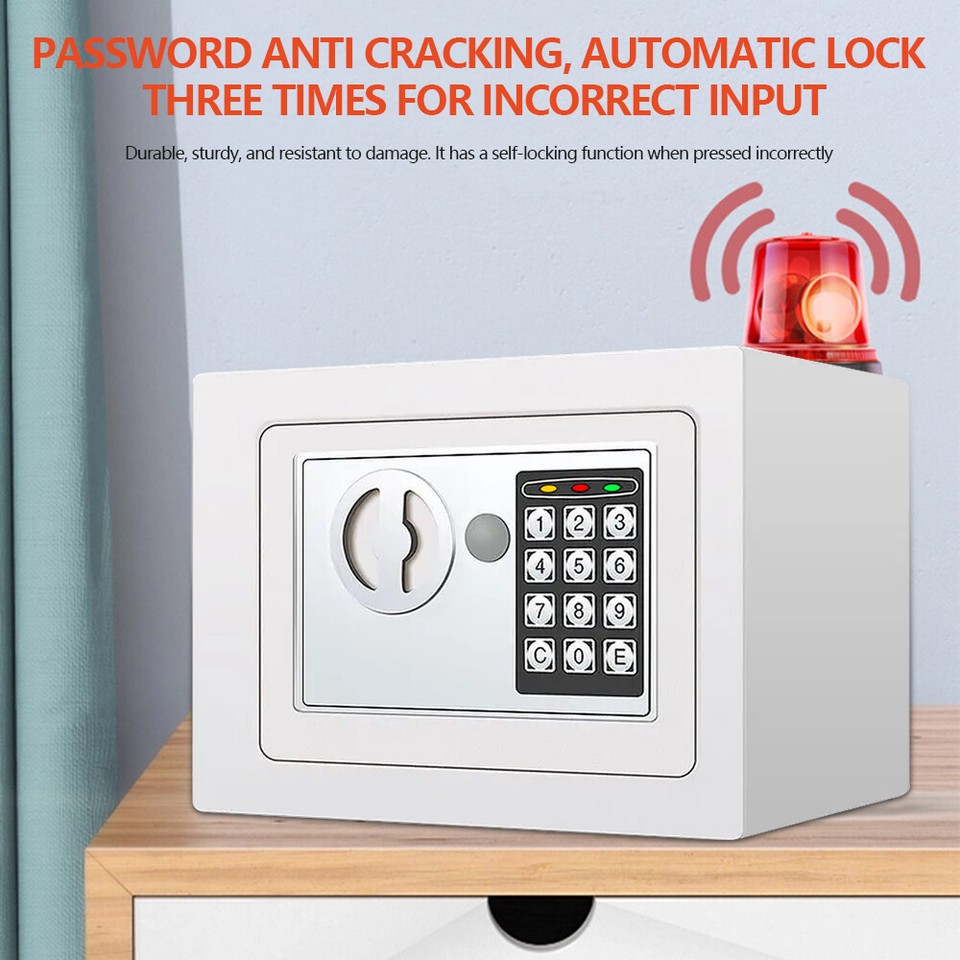 Fireproof Small Safe Box Digital Electronic Security Safe Box with Keys ...