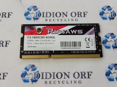 RipJaws 8gb DDR3 Laptop RAM 1600 MHz 4gx2 F3-1600C9D-8GRSL, SKU 13899 ...