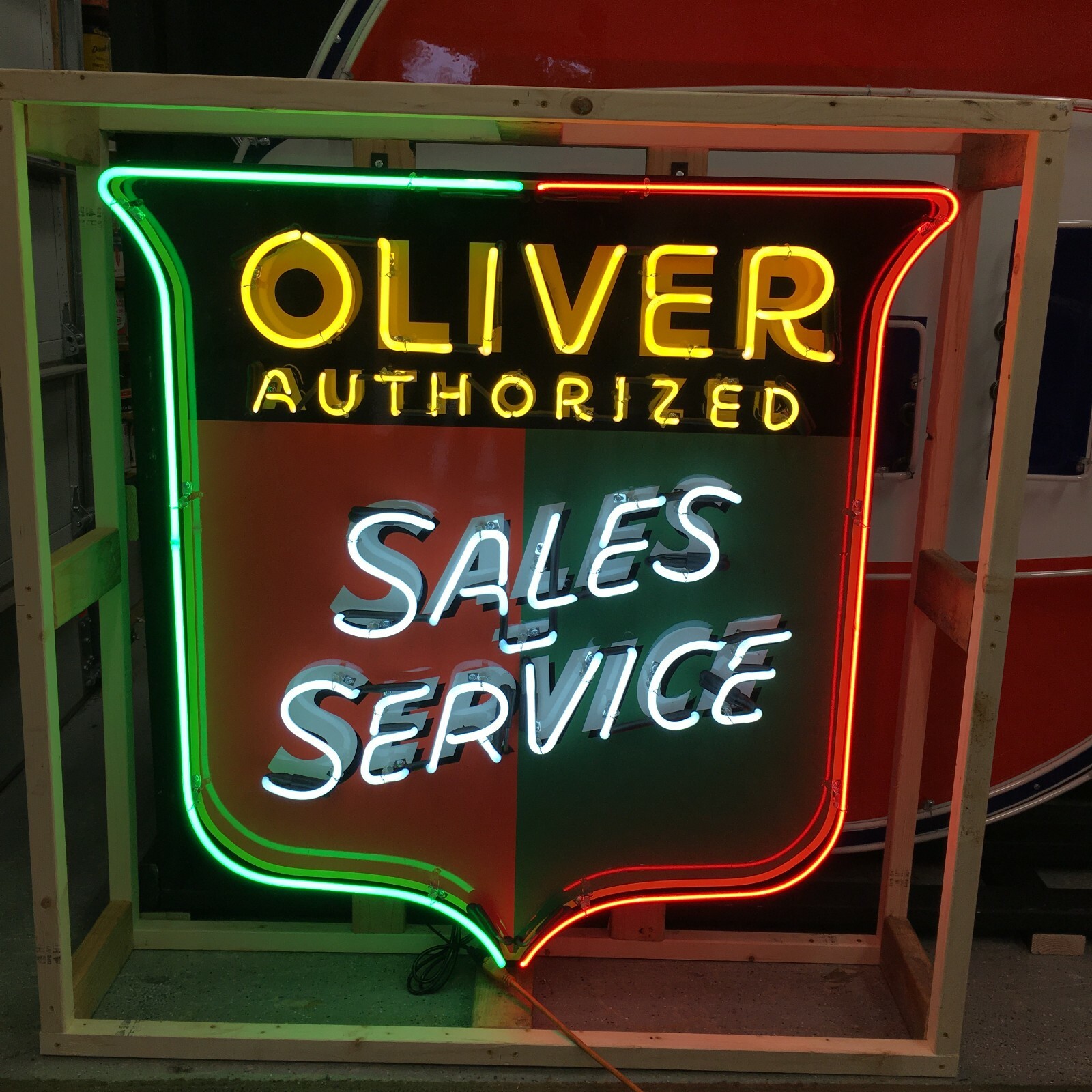 OLIVER SALES SERVICE NEON SIGN OLIVER TRACTOR SIGNS GARAGE SIGNS FOR ...