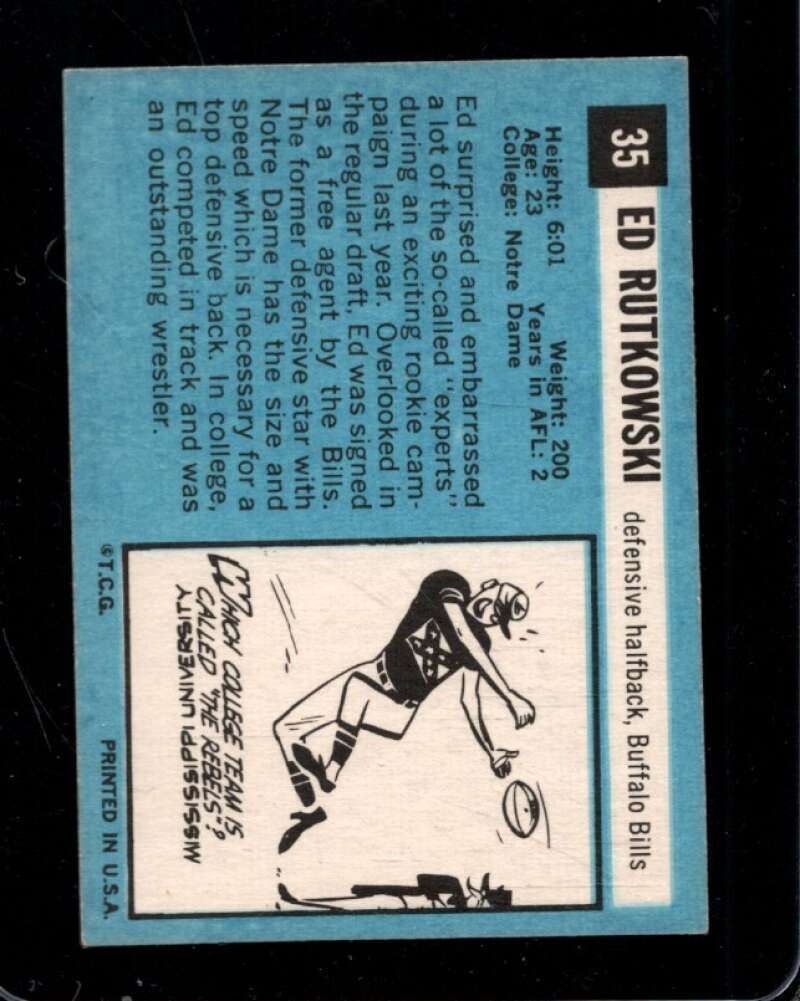 1964 TOPPS #35 ED RUTKOWSKI EXMT BILLS *AZ5382 | eBay