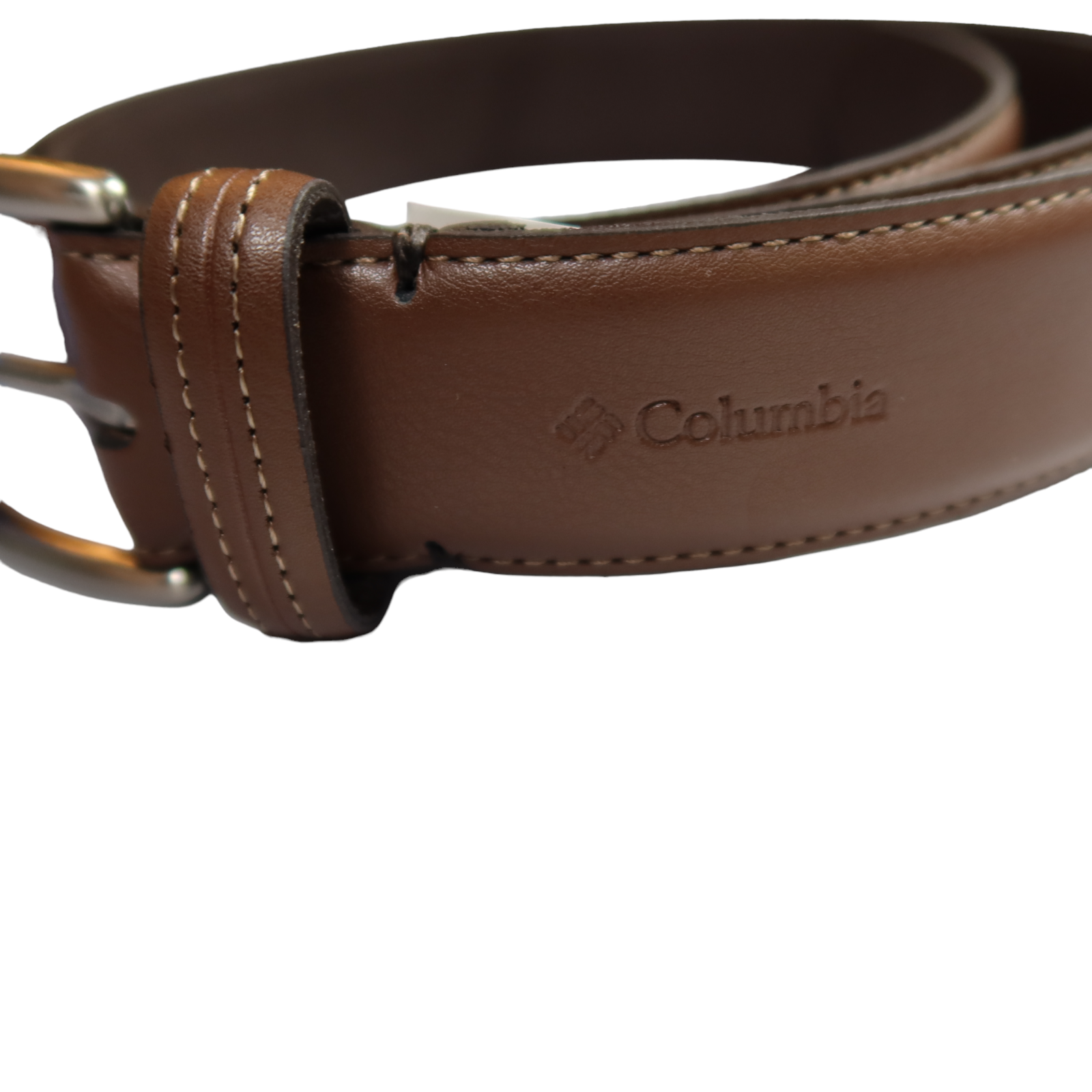 Columbia Men's Casual Leather Belt Trinity Style Silver Prong Buckle ...