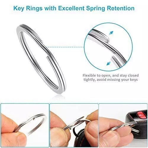 Key Rings Stainless Steel Assortment Heavy Duty Split Key Ring Loops in ...