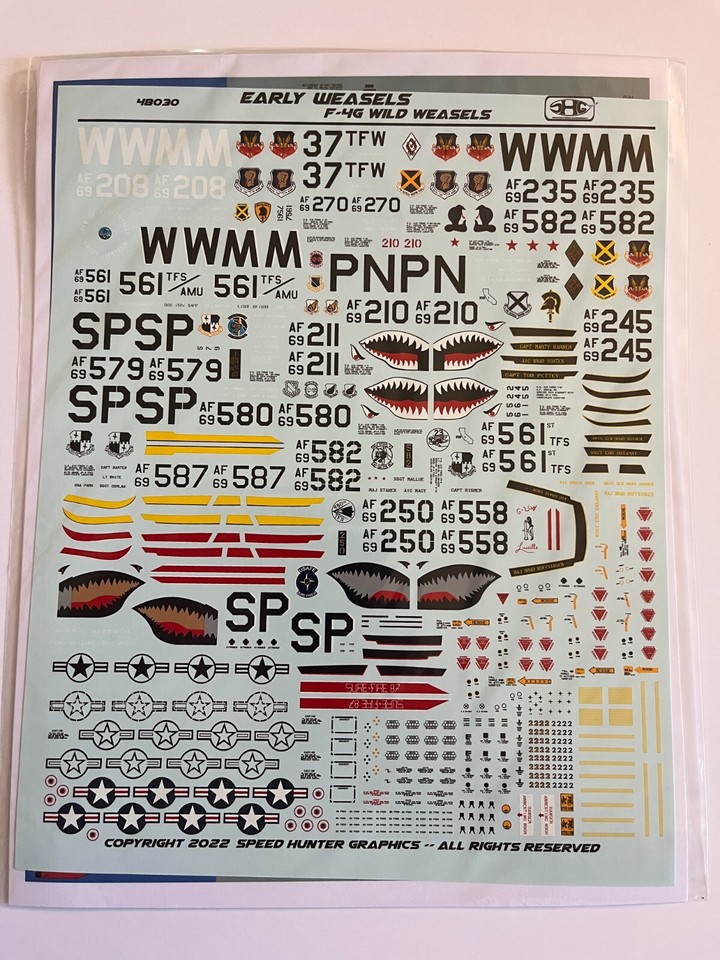 1/48 Speed Hunter Graphics F-4G Early Weasels After Market Decals | eBay