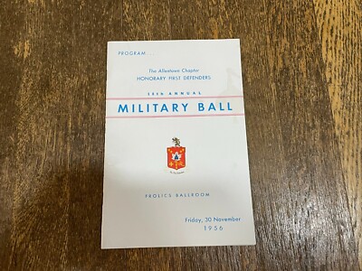 Allentown PA 18th Annual Military Ball Program November 1956 ...