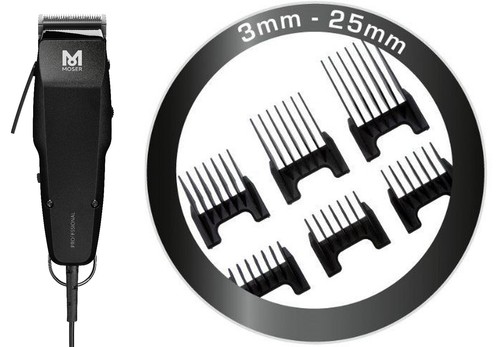 Moser Pro Trimmer 1400 Edition 0,7MM - 25MM +6 Attachment Combs 3 - 25 ...
