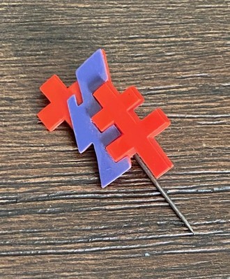 WWII Italian Fascist "Day of Two Crosses" Red Cross Red & Blue Stick ...