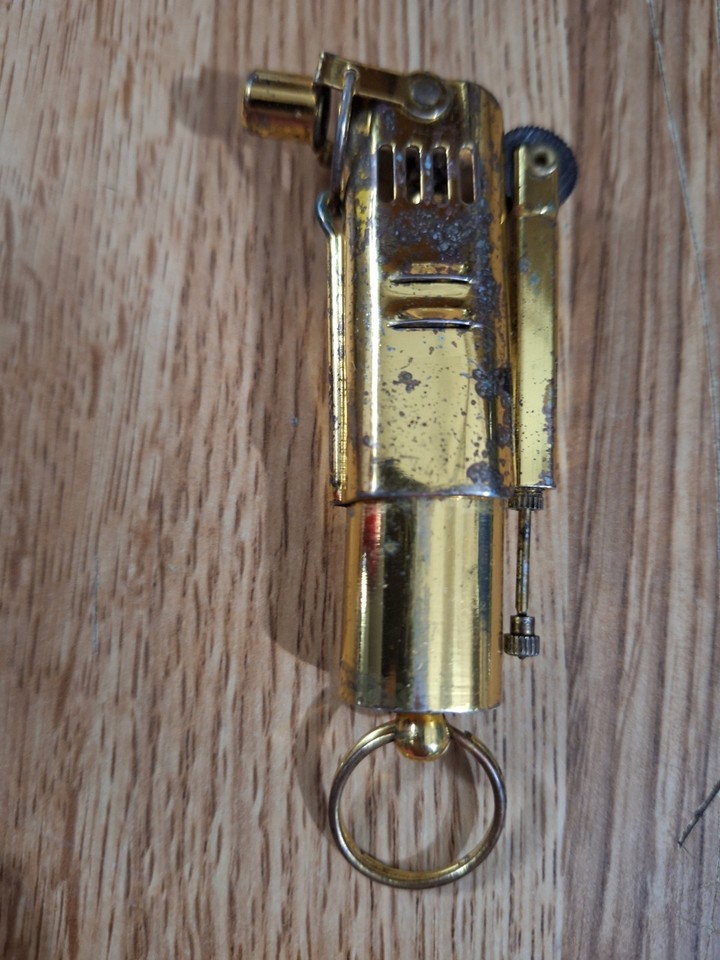 Vtg Brass Color Trench Lighter~3 1/2" Tall~w/ Key Ring~World War Il ...