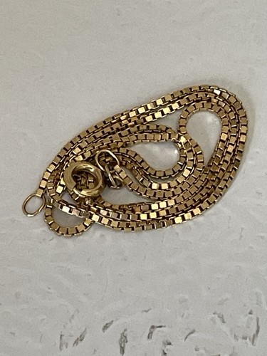 Unisex 8KT (333) 16 Inch Box Chain Necklace 4.8 Grams | eBay