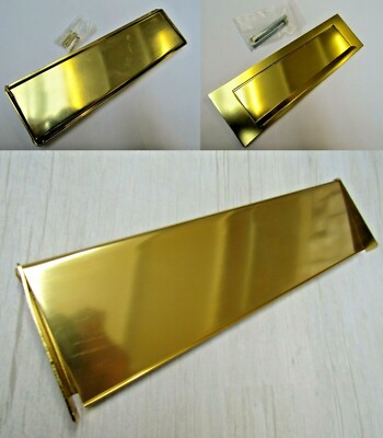 GOLD ALUMINIUM -Front door Internal External letter box postal plate ...
