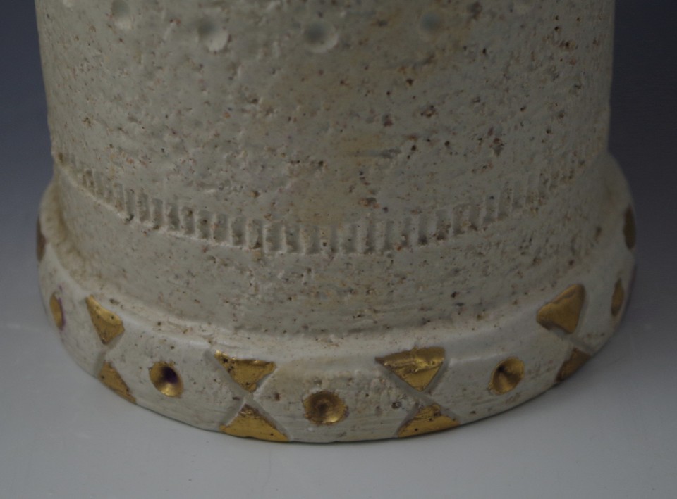 MID CENTURY BITOSSI ITALY LONDI LAMP BASE WHITE AND GOLD SGRAFFITO | eBay