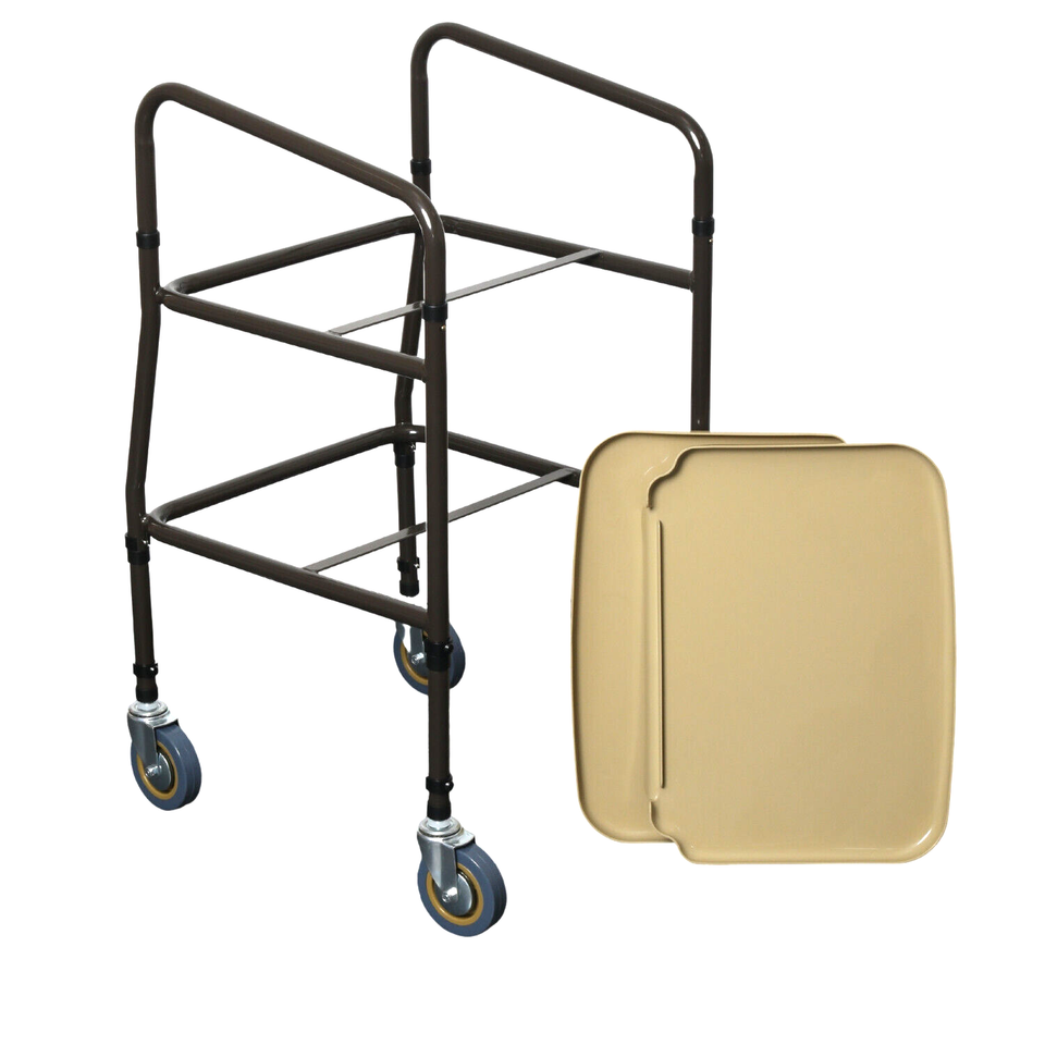 NEW Mobility walker rollator indoor handy trolley with trays adjustable ...
