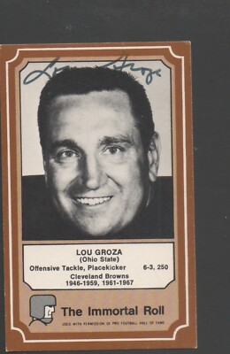 1975 Fleer Hall of Fame Immortals Football Card-Lou Groza-Cleveland ...