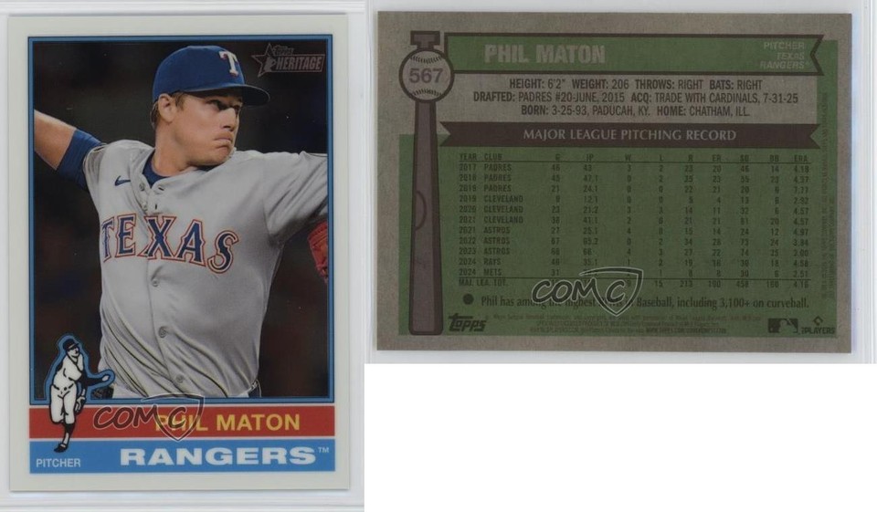 2025 Topps Heritage High Number Chrome Phil Maton #567 1rm6 | eBay
