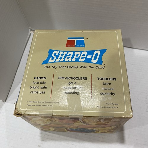 Vtg Tupperware Shape-O-Ball Red/Blue Tupper Toys 10 Shape Sorter w ...