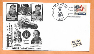 GEMIN1 89 LAUNCH JUN 3,1966 CANAVERAL ORBIT SPACE COVER | eBay