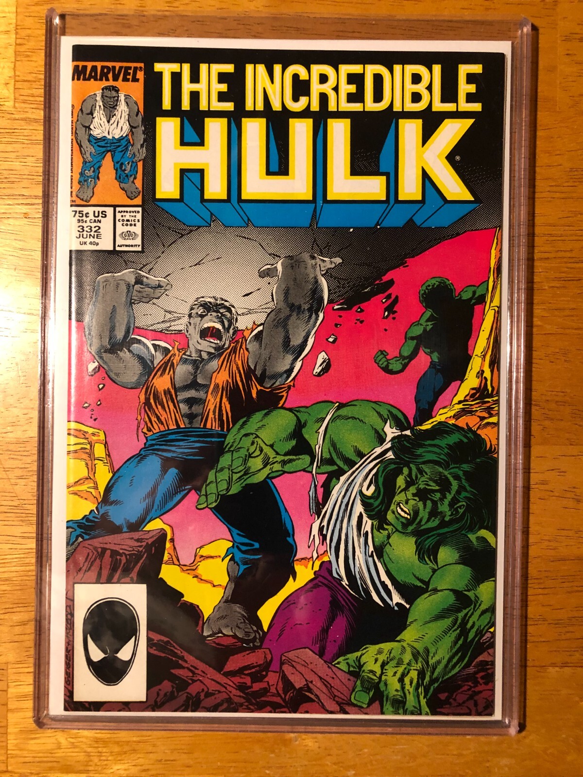 Incredible Hulk #332 1987 NM+ McFarlene Art Gray Hulk Sent w/ hard ...