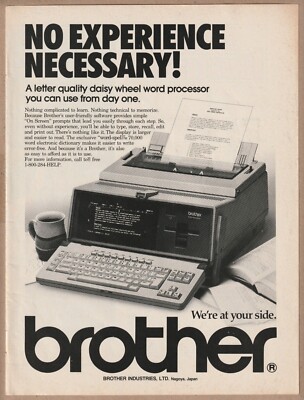 1987 Brother Word Processor Computer Vintage Print Ad No Experience ...